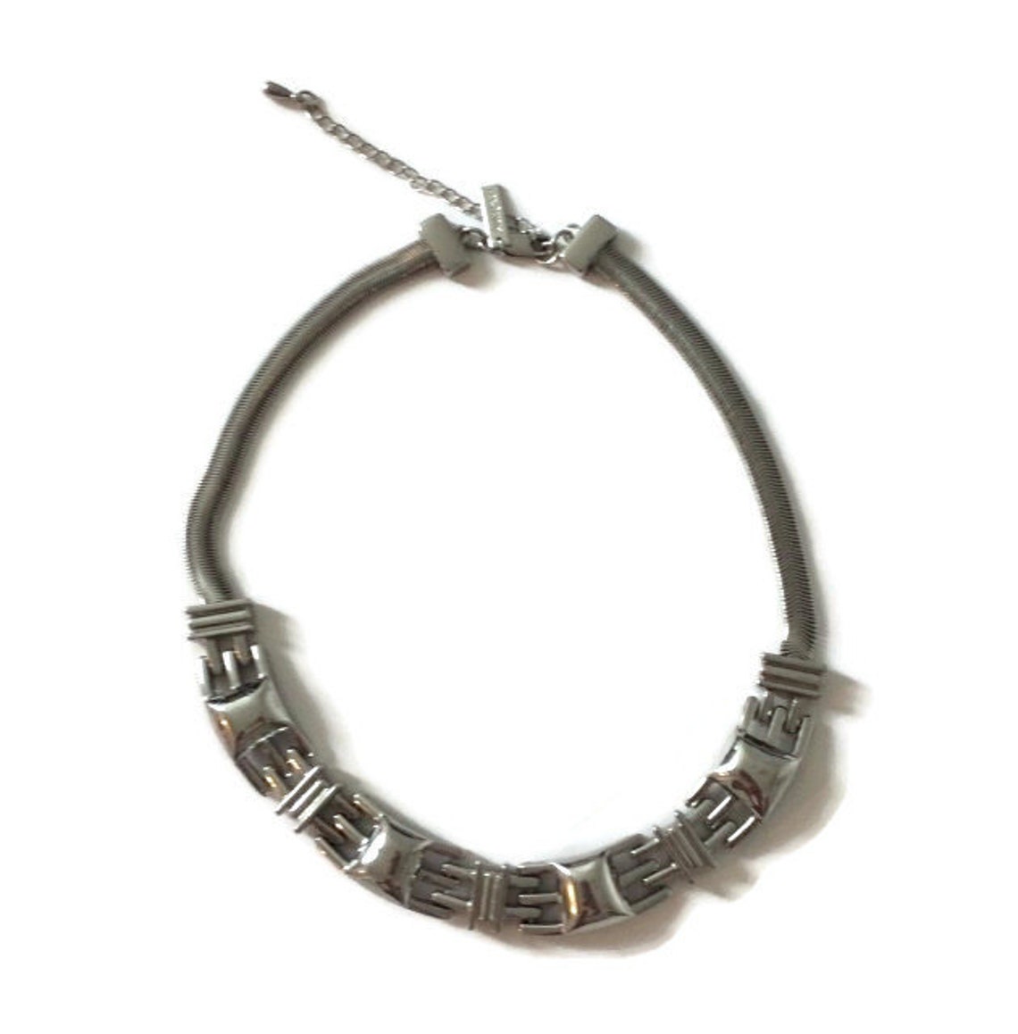 Vintage Retro 80s Silver Signed Autograph Curved Square Three Lines ...