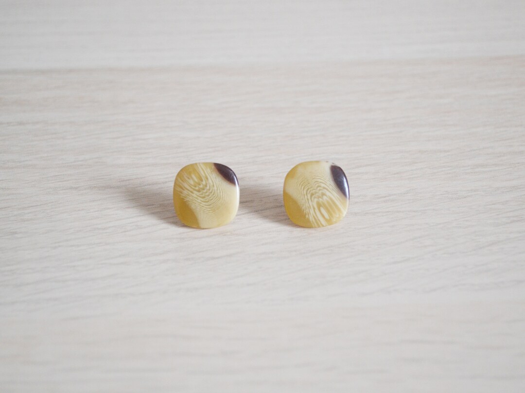 Vintage Retro 80s Beige Brown Square Tortoise Shell Wood Effect Pattern ...