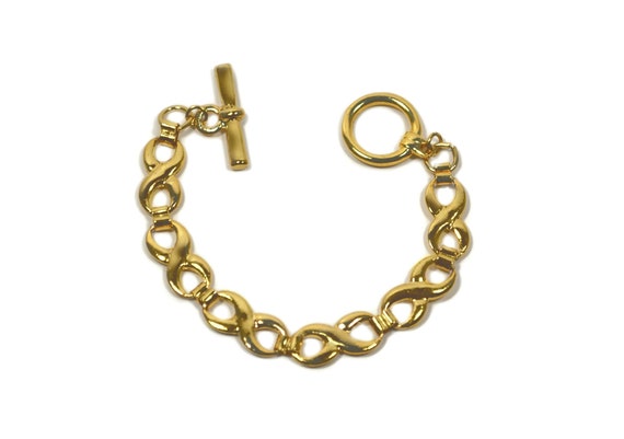 Vintage Retro 80s Gold Tone Infinity Infinite Forever… - Gem