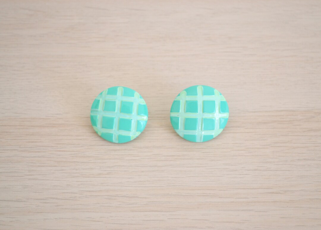 Retro Vintage 80s Mint Green Round Circle Dome Square Criss Cross ...