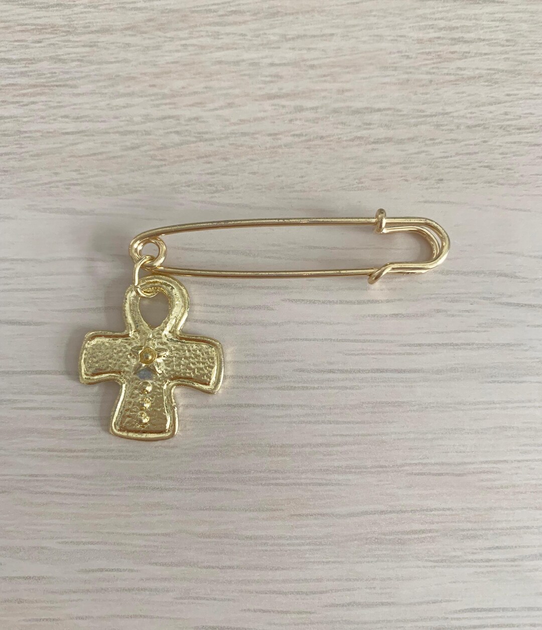 Retro Vintage 80s Gold Ancient Egyptian Ankh Cross Symbol Star Safety ...