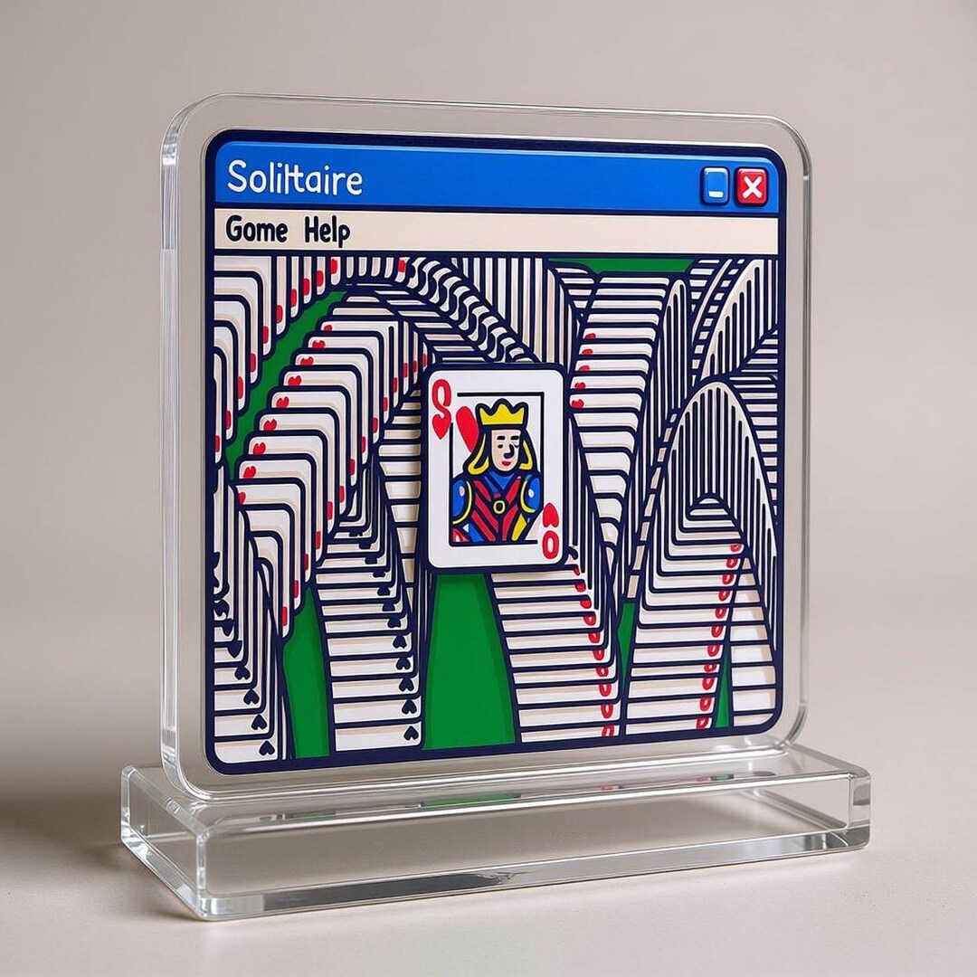Solitaire King Playing Card Art Sticker | Retro Windows Card Game - Etsy