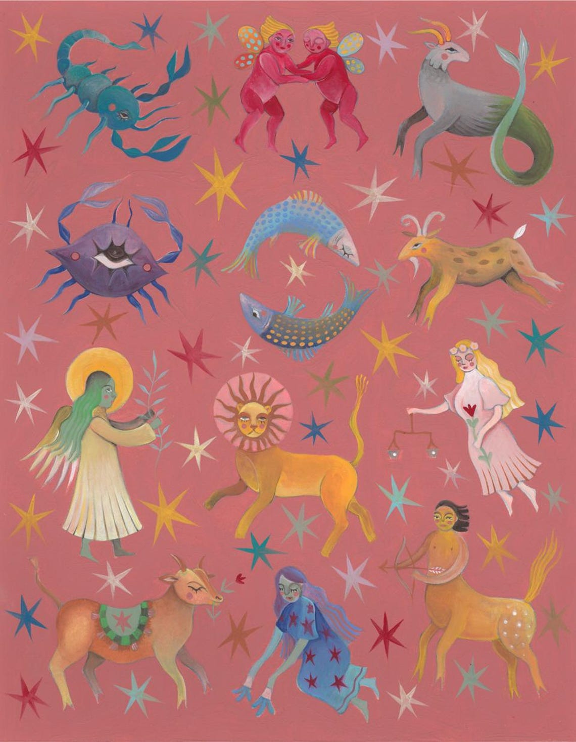 Zodiac Rainbow Print - Etsy
