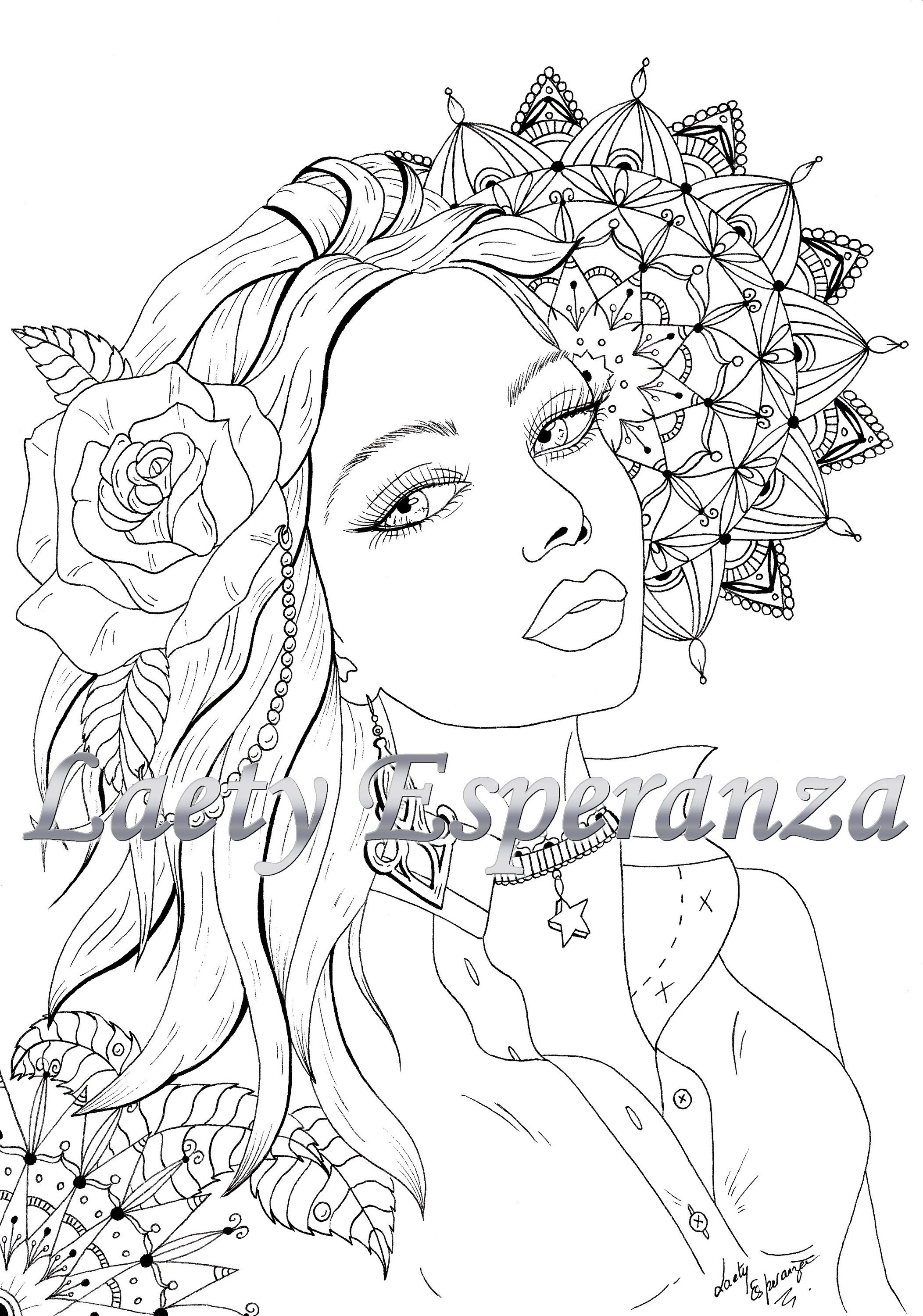Coloring PDF Drawing to Print for Adults and Children Instant Download ...