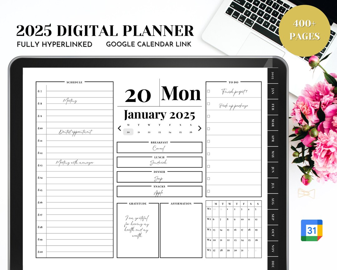 2025 Digital Planner Fully Hyperlinked Planner Monthly, Weekly & Daily ...