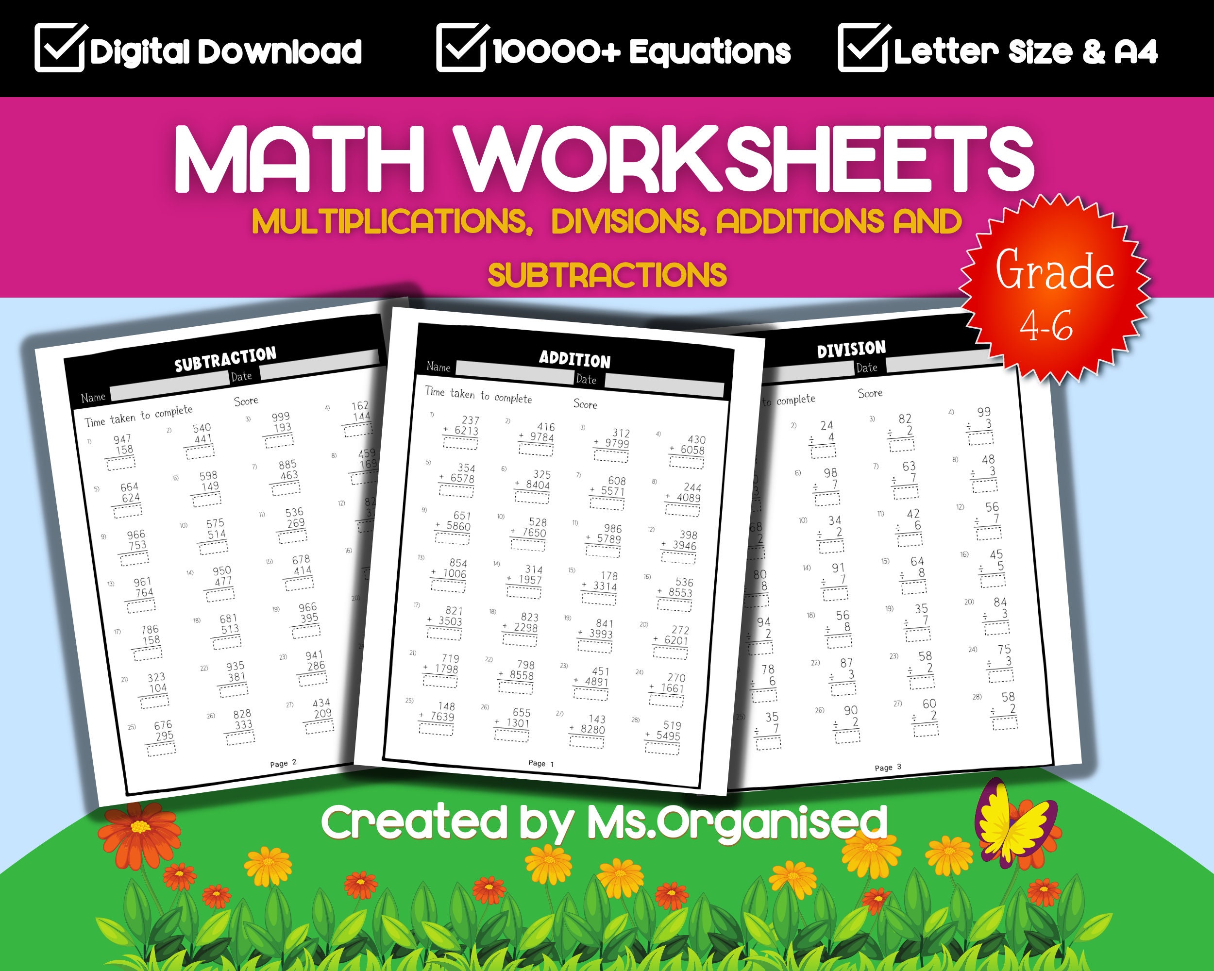 Ages 5 7 Worksheet - Etsy