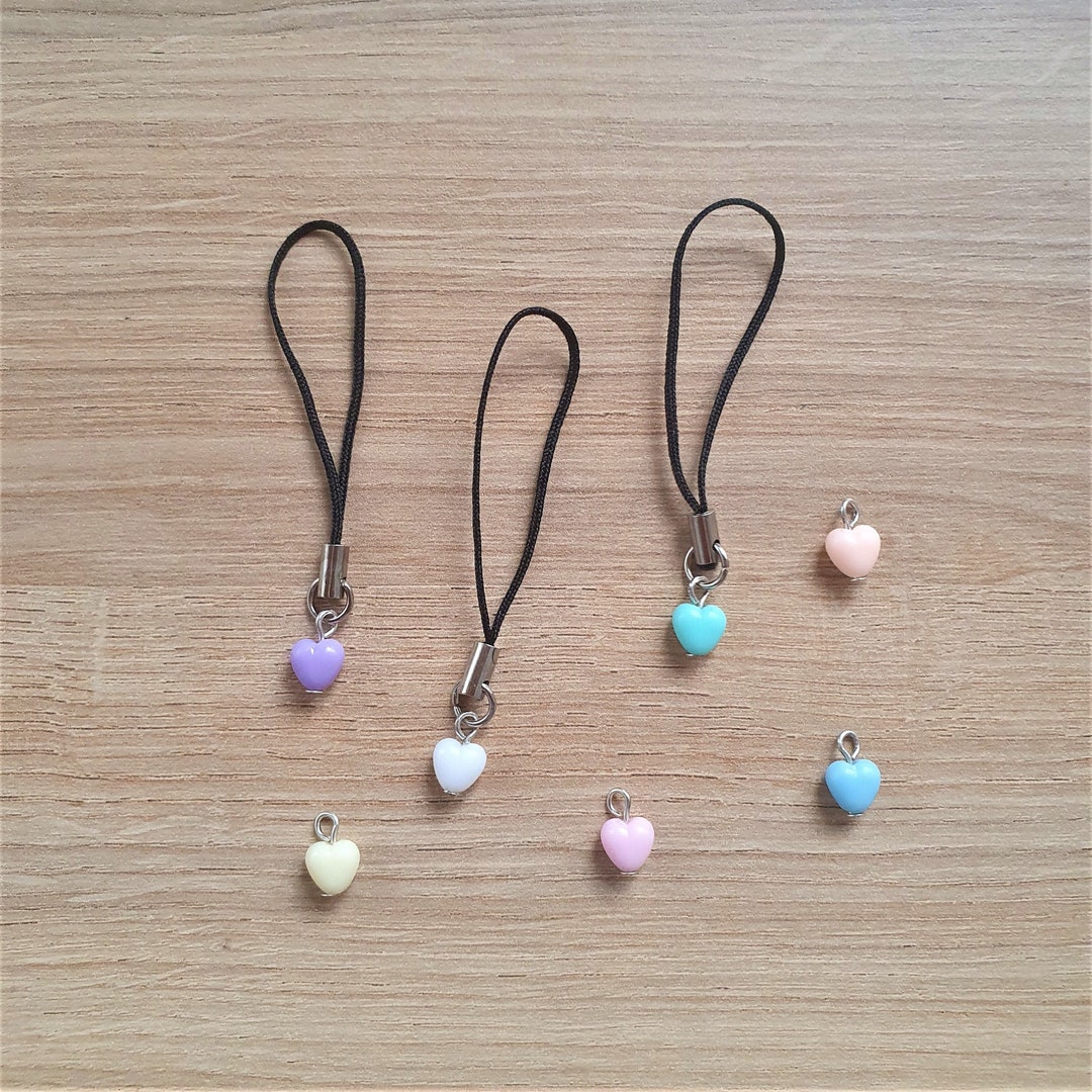 Heart Straps Keychain in Pastel Color Choice Kawaii Cute Style ...