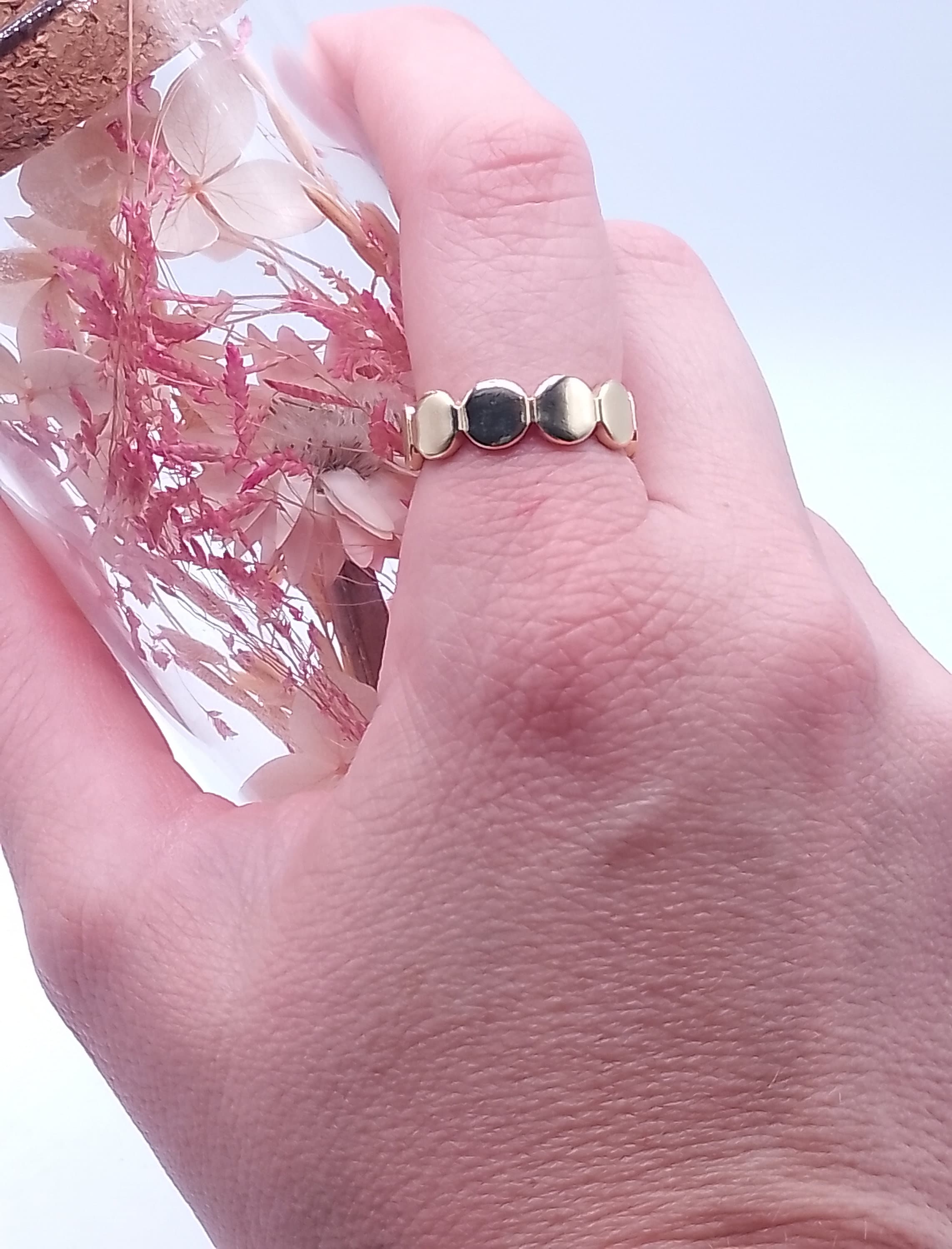 Minimalist Adjustable Small Gold Round Ring Adjustable Rings Women's ...