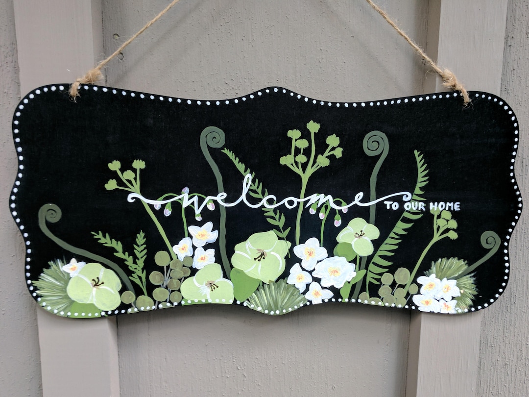 Green Garden Welcome Sign - Etsy