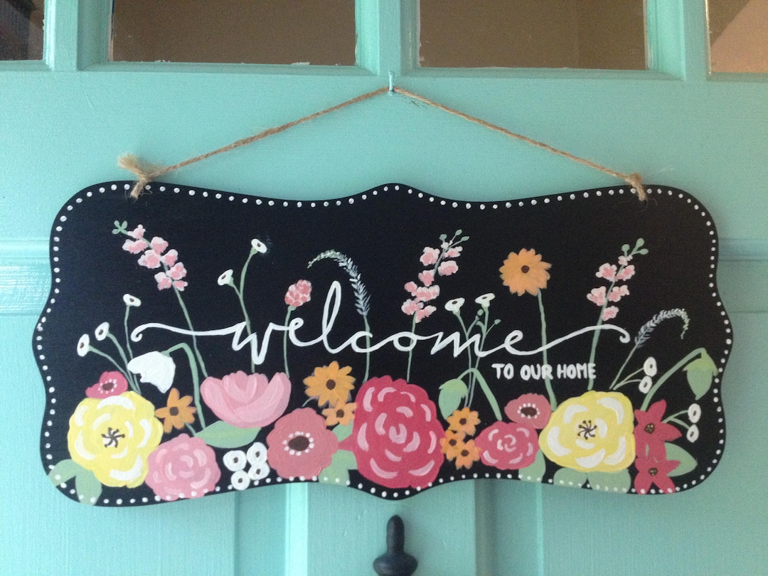 Welcome Sign Flowers - Etsy
