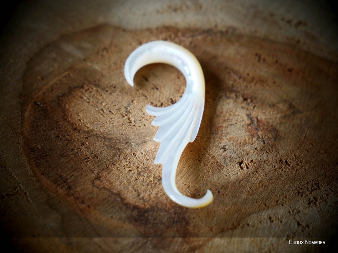 1 Wing Design Sculpted Mother-of-pearl Ear Spacer - Etsy