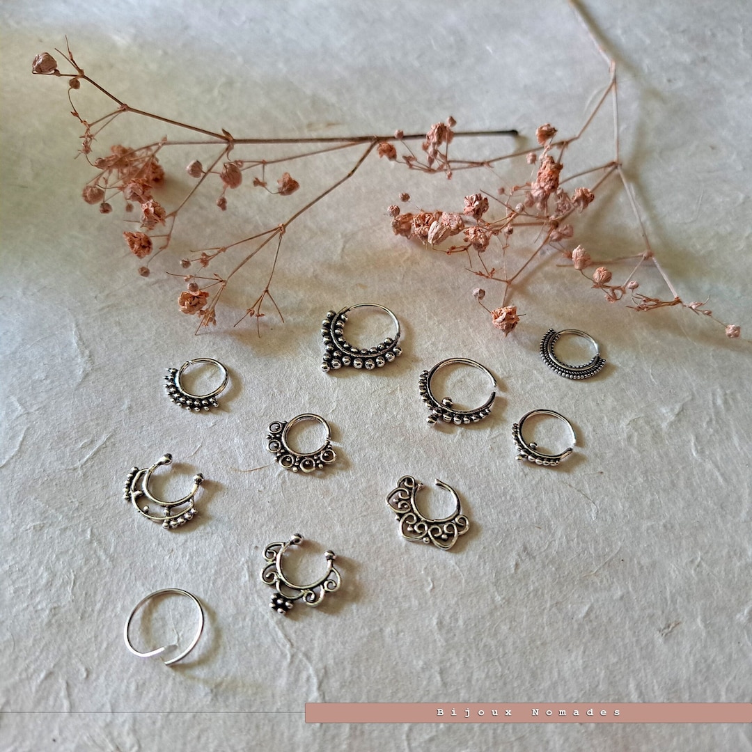 1 Tribal Septum Ring Percing Nose Lobe Helix Tragus Ethnic Circle ...