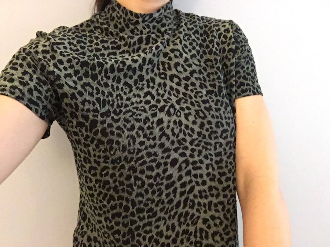 Green Leopard Print Blouse - Etsy