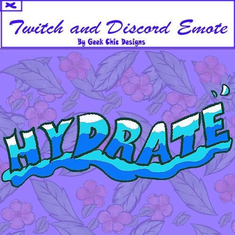 Premium Hydrate Wave Emote Twitch Discord Streamer Etsy