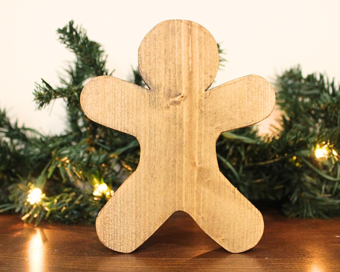 Wood Standing Gingerbread Man, Christmas Tiered Tray Decor, Rustic ...