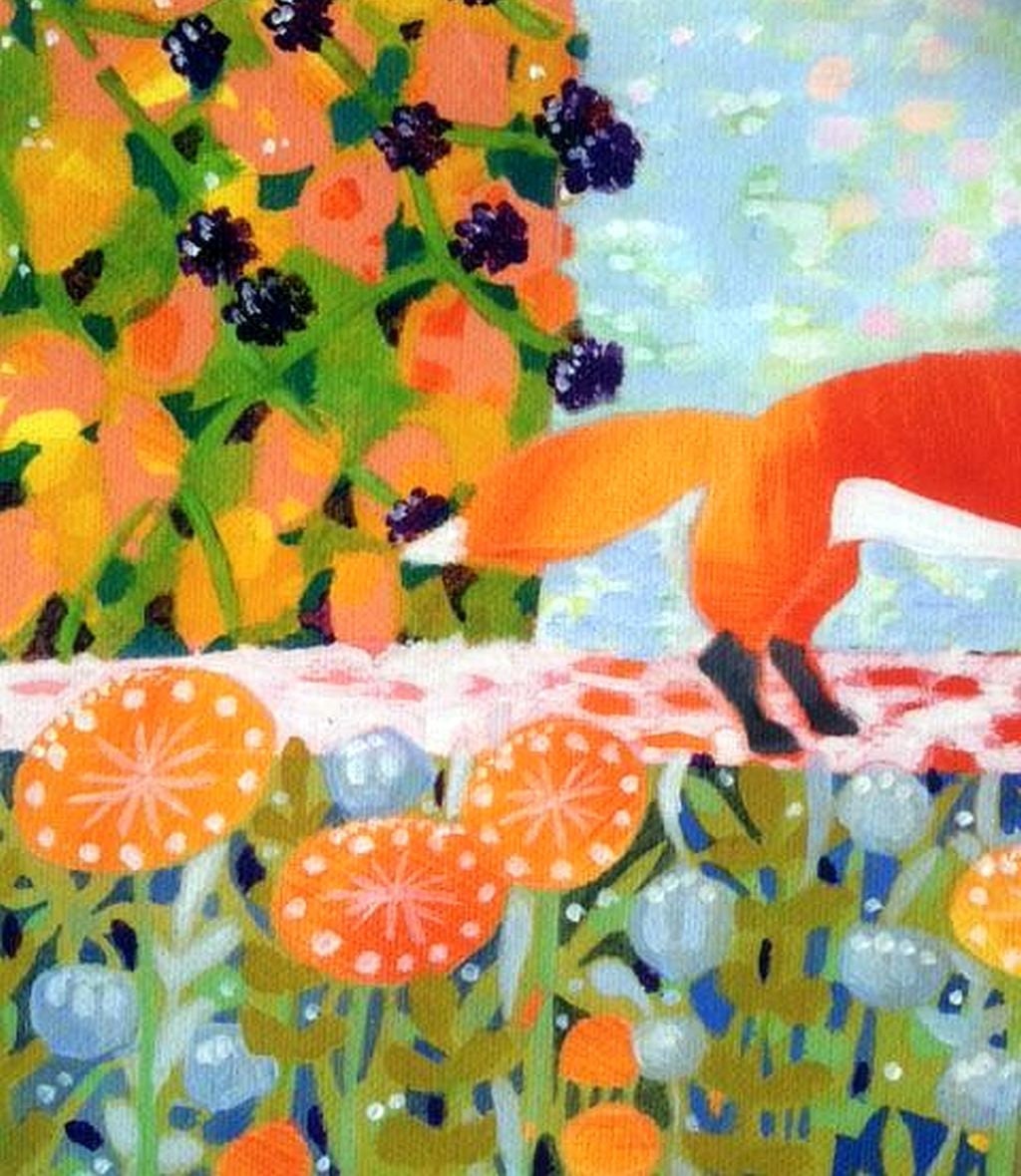 Foxes Art Print Fox Illustration Giclee Print Autumn - Etsy