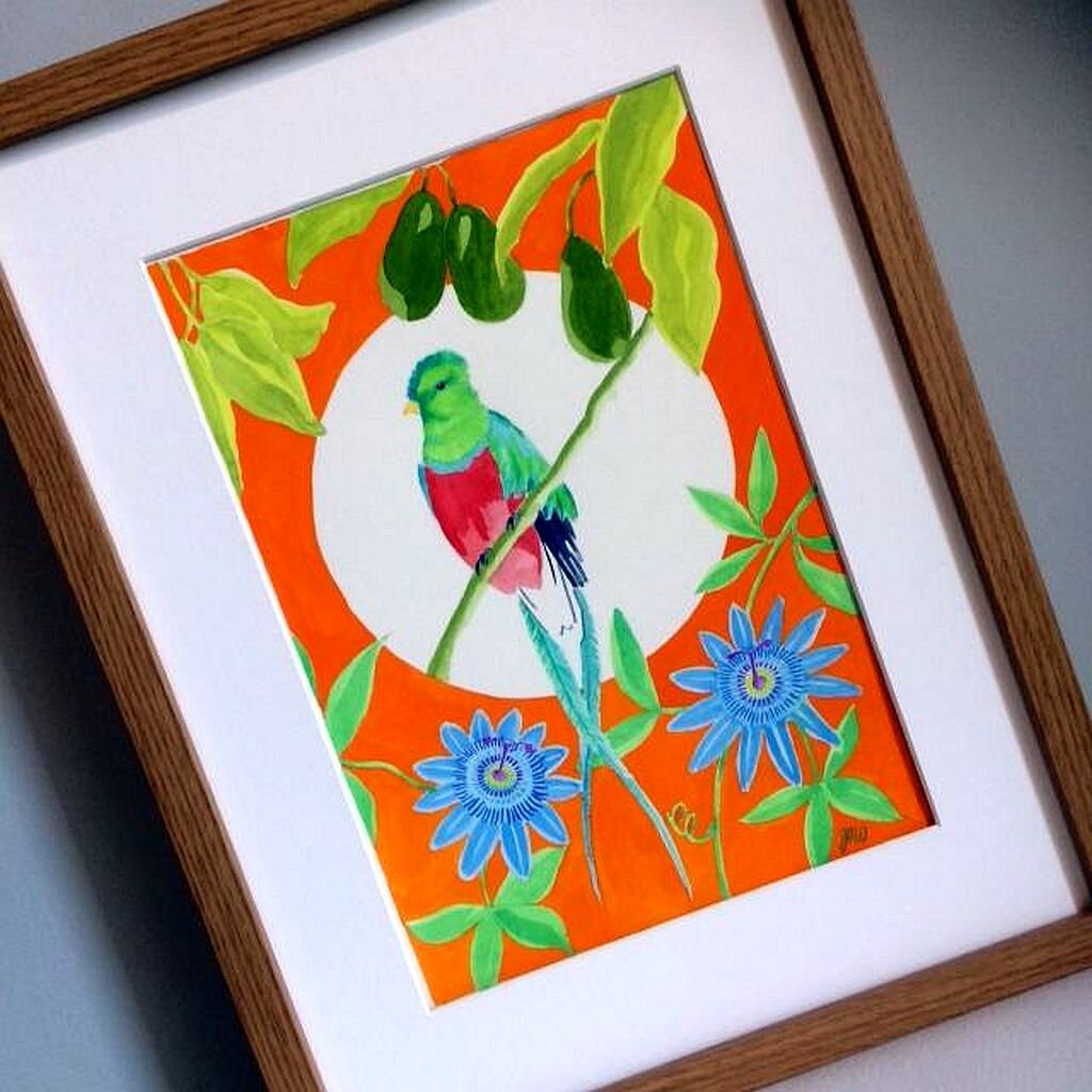 Resplendent Quetzal Bird Art Print Home Decor Wall Art Bird Print ...
