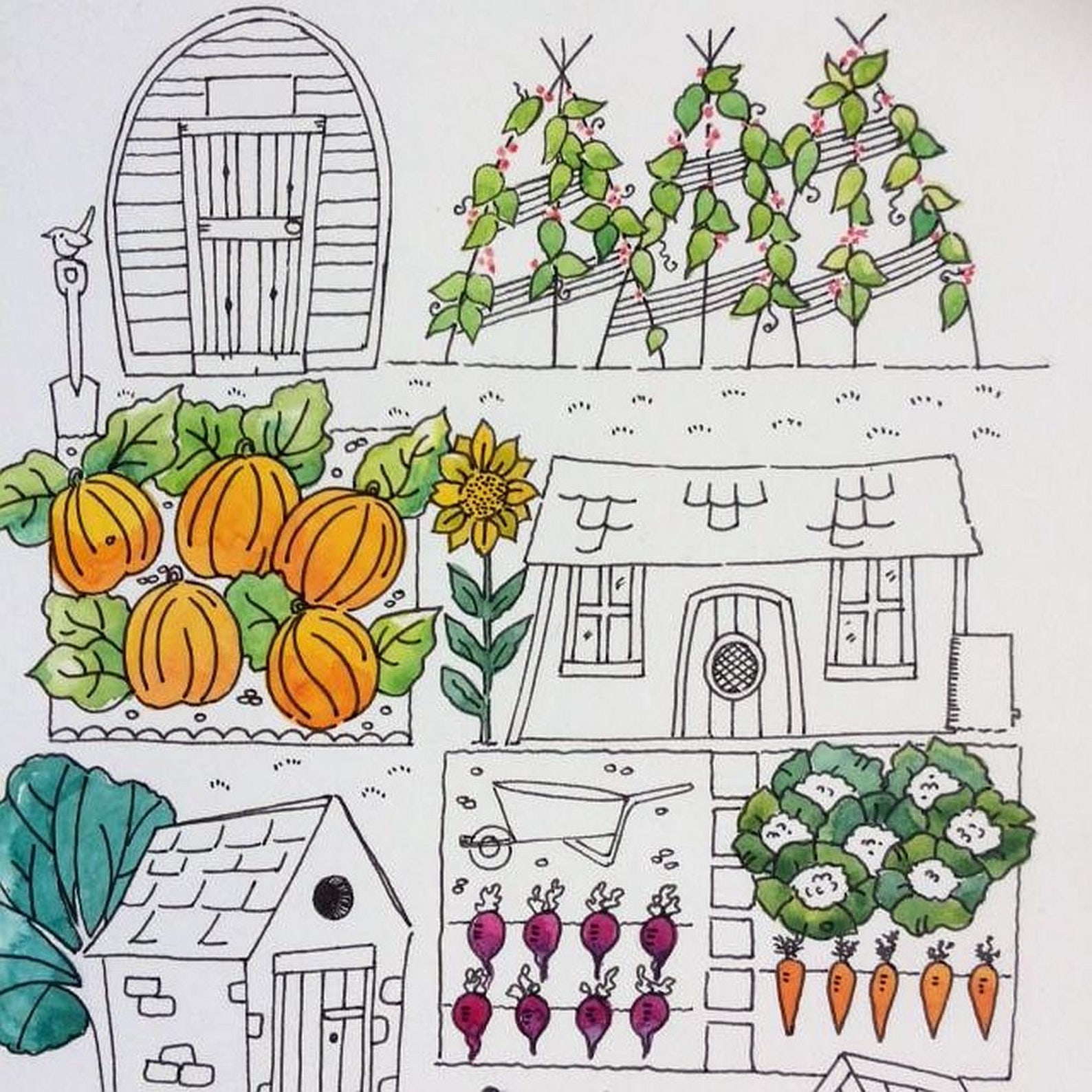 Gardening Art Print Garden Illustration Gardener Wall Art - Etsy