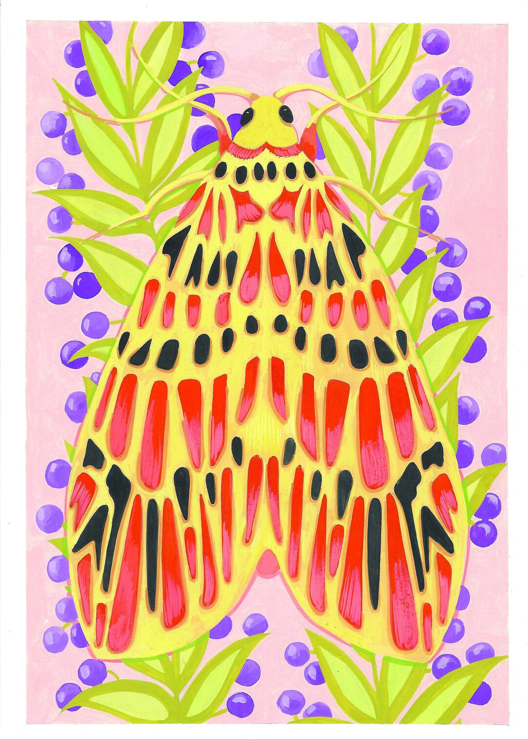 Moth Art Print - Footman Moth Wall Art - Magical Moth Illustration ...