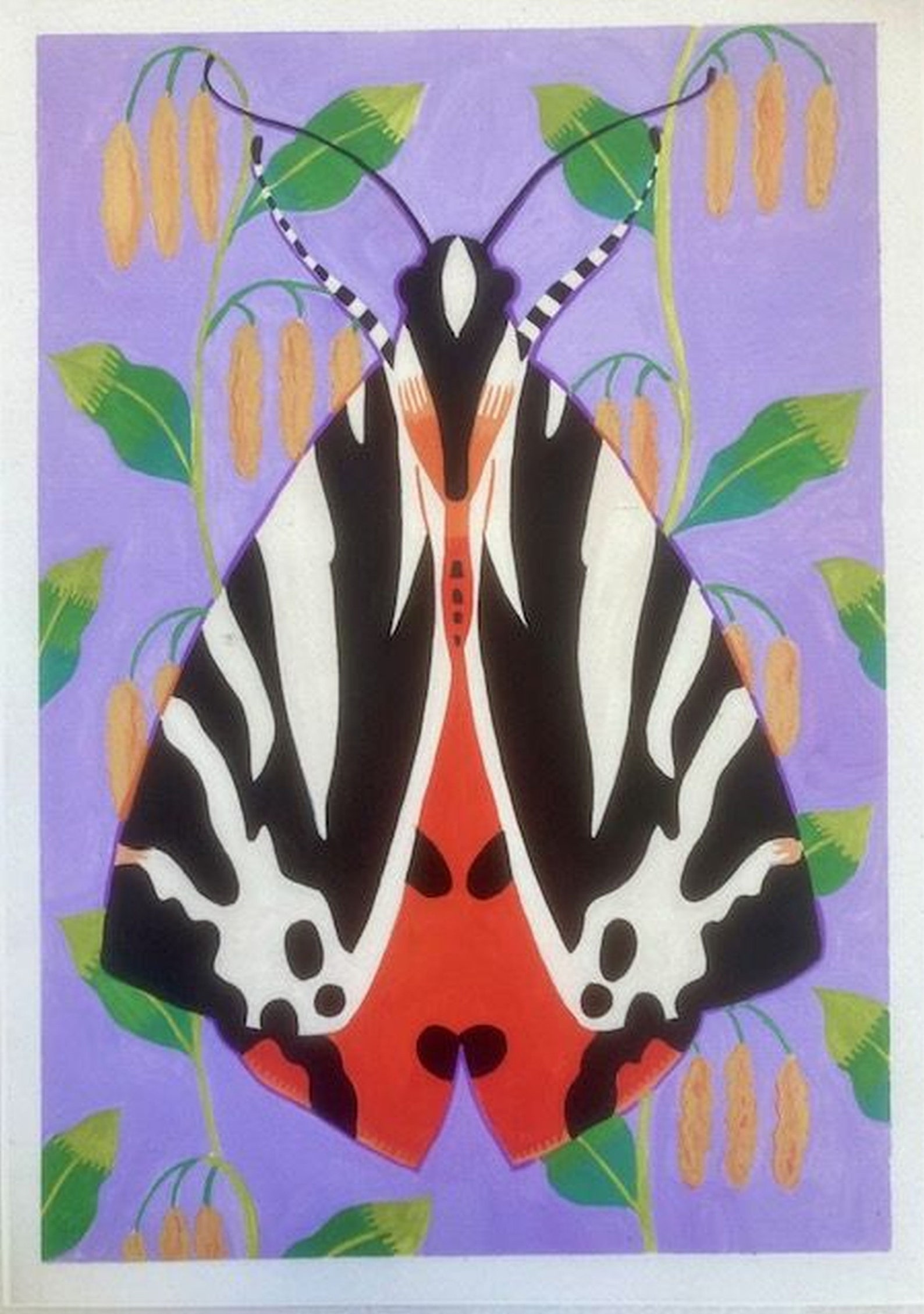 Moth Art Print Scarlet Tiger Moth Wall Art Magical Moth Illustration ...