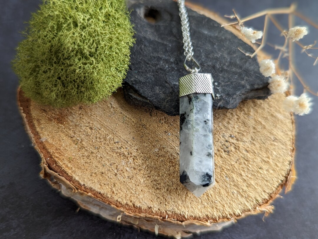 White Labradorite Peristerite Stone Pendant Necklace 925 Sterling ...