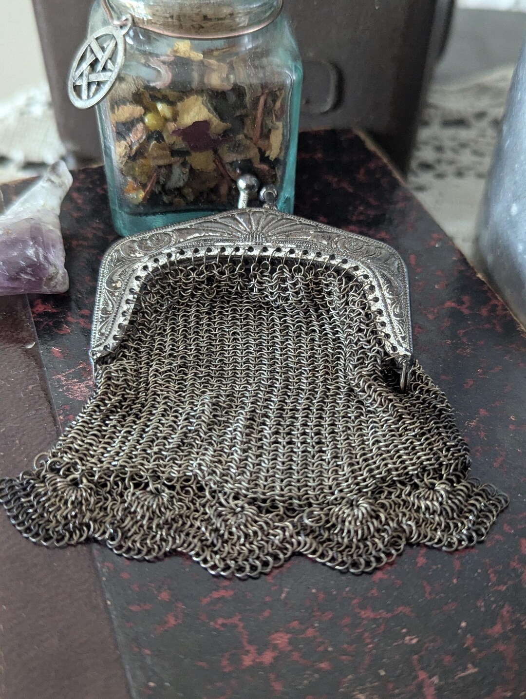 Antique Art Deco Silver Chainmail Metal Coin Purse - Etsy