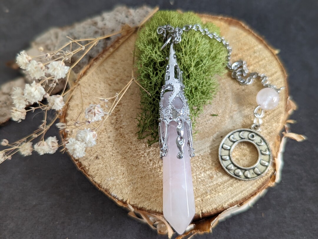 Rose Quartz Point Pendulum Radionic Dowsing Moon - Etsy