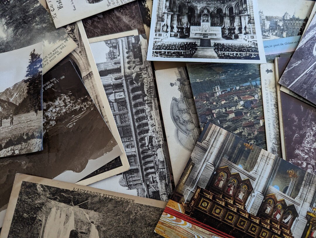 Vintage 1900s French Postcards Black and White Color Set of 10 - Etsy