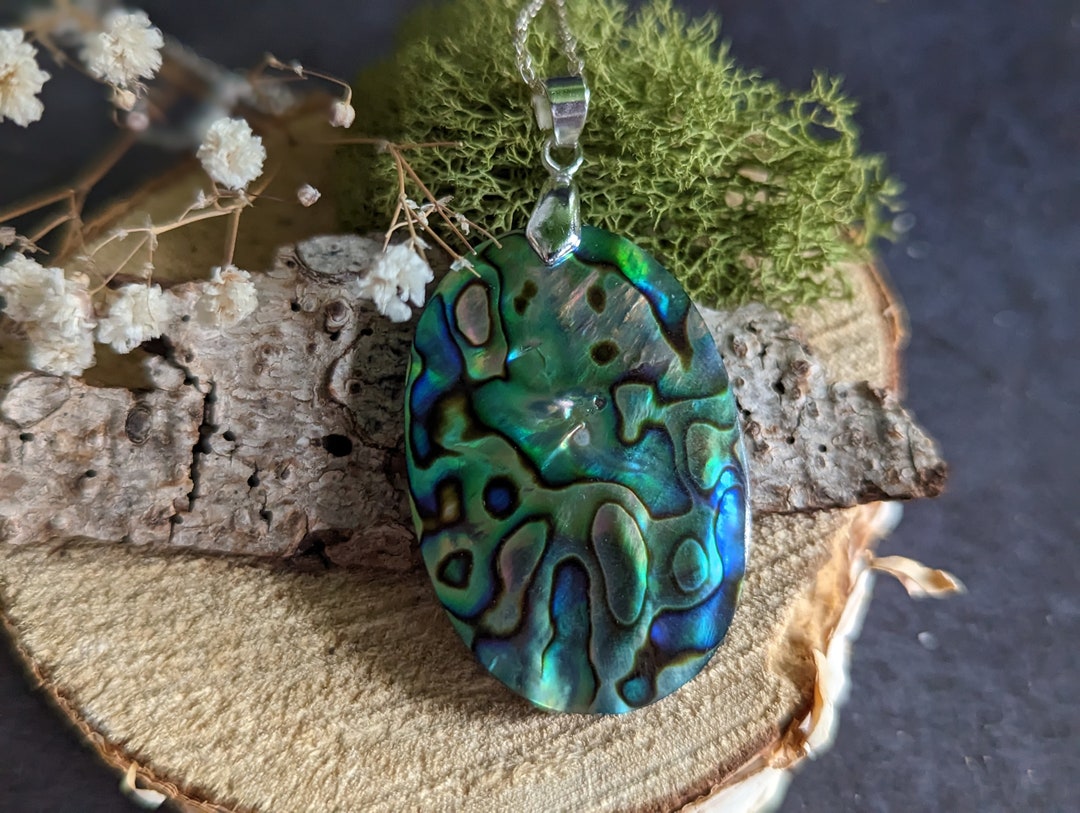 Abalone ormeau collier pendentif argent sterling 925 1000 ref 6 - Etsy France