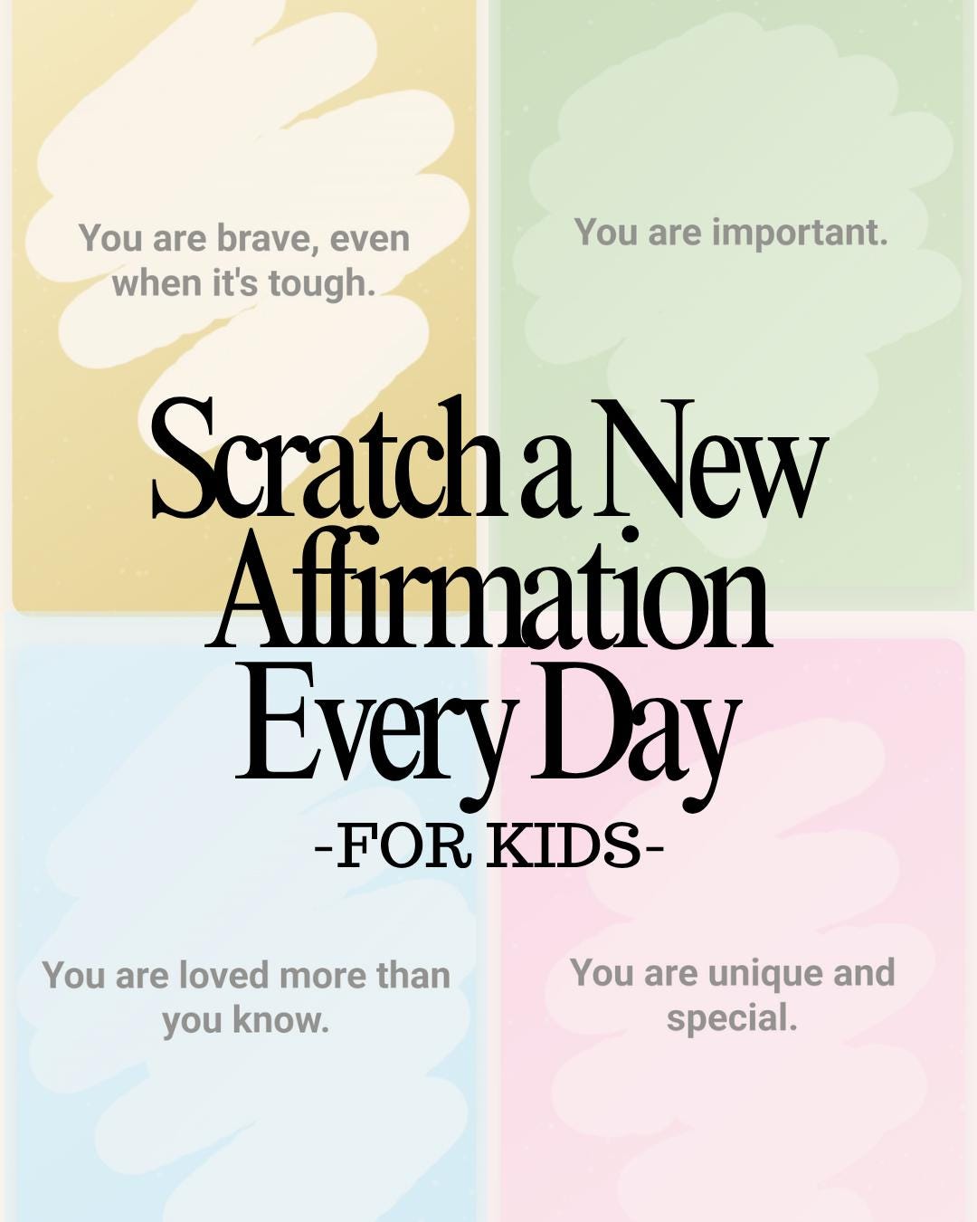 30-day Digital Affirmation Scratch Card for Kids – Blue Version ...