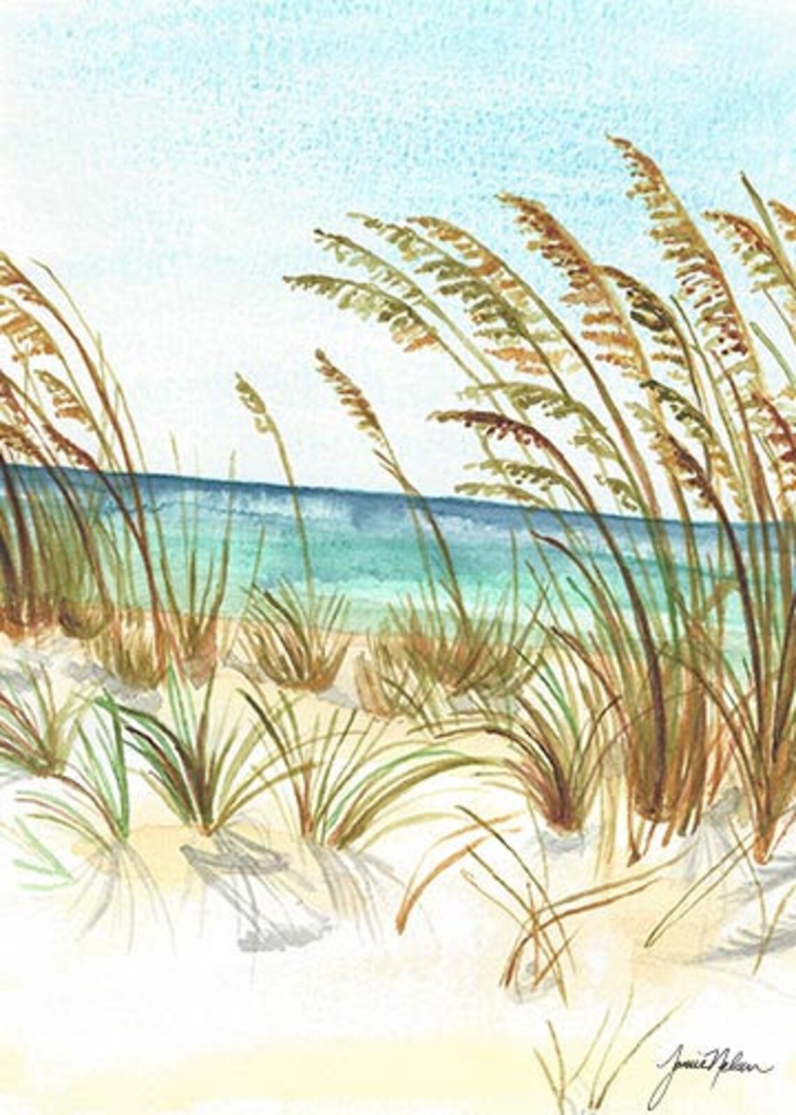 Beach Watercolor Print Watercolor Landscape Print Beach Painting ...