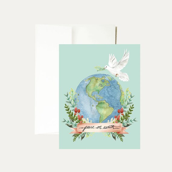 Earth World Peace Doves Cards