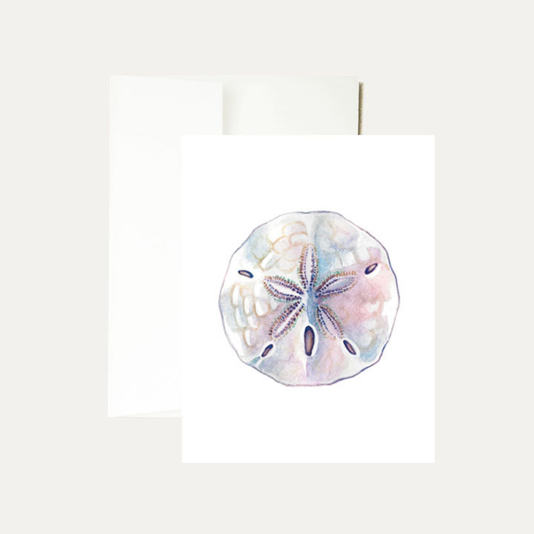 Sand Dollar Watercolor Greeting Card - Ocean - Beach Painting ...