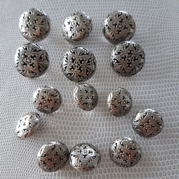 Silver Buttons - Etsy