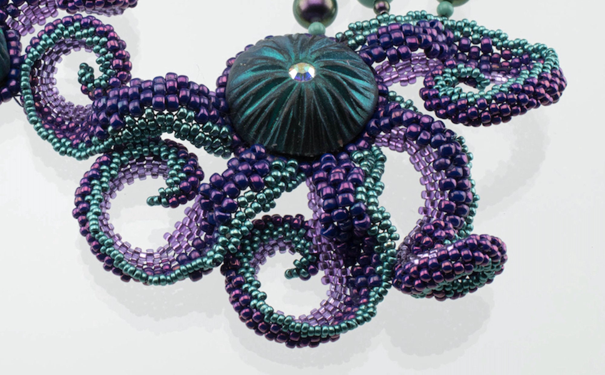 Kit for 3D Octopus' Garden Necklace Spiral Peyote Beaded, Bead Weaving ...