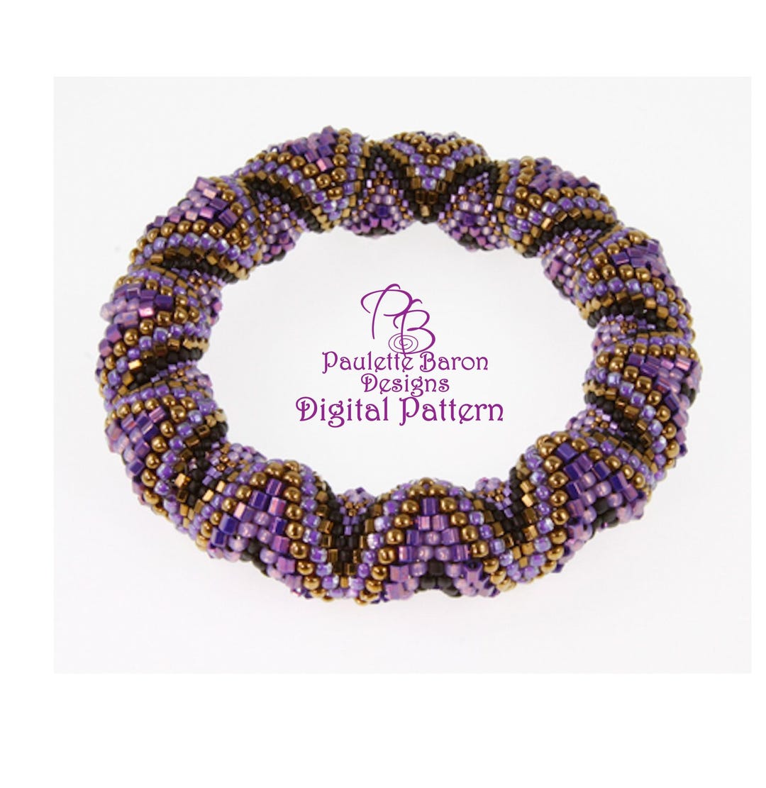 Pattern for Cellini Spiral Beaded Bangle Bracelet Seed Bead Beadwork ...
