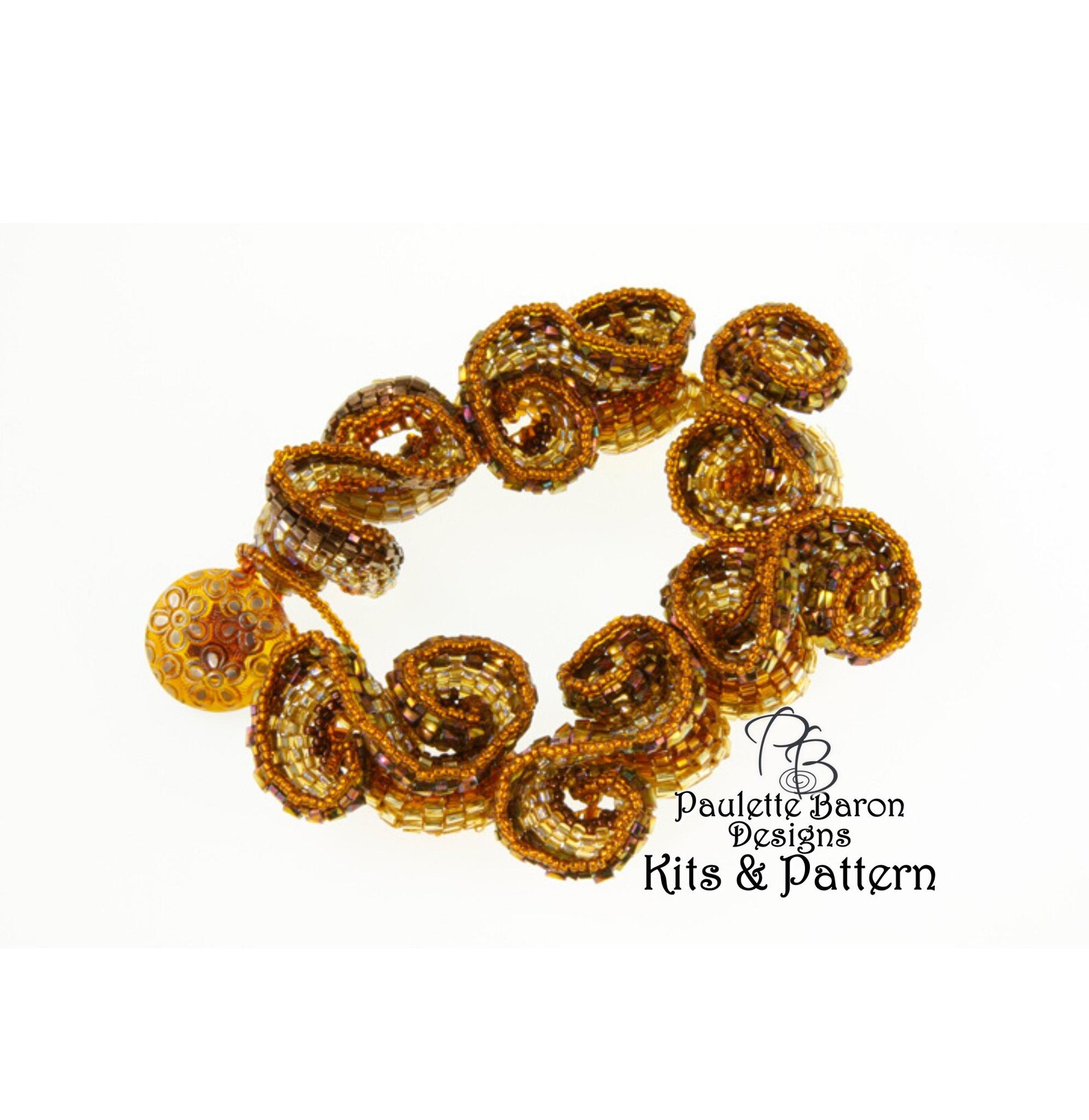 Kit 3D Beaded Flat Peyote Elizabethan Ruffled Spirals Bracelet ...