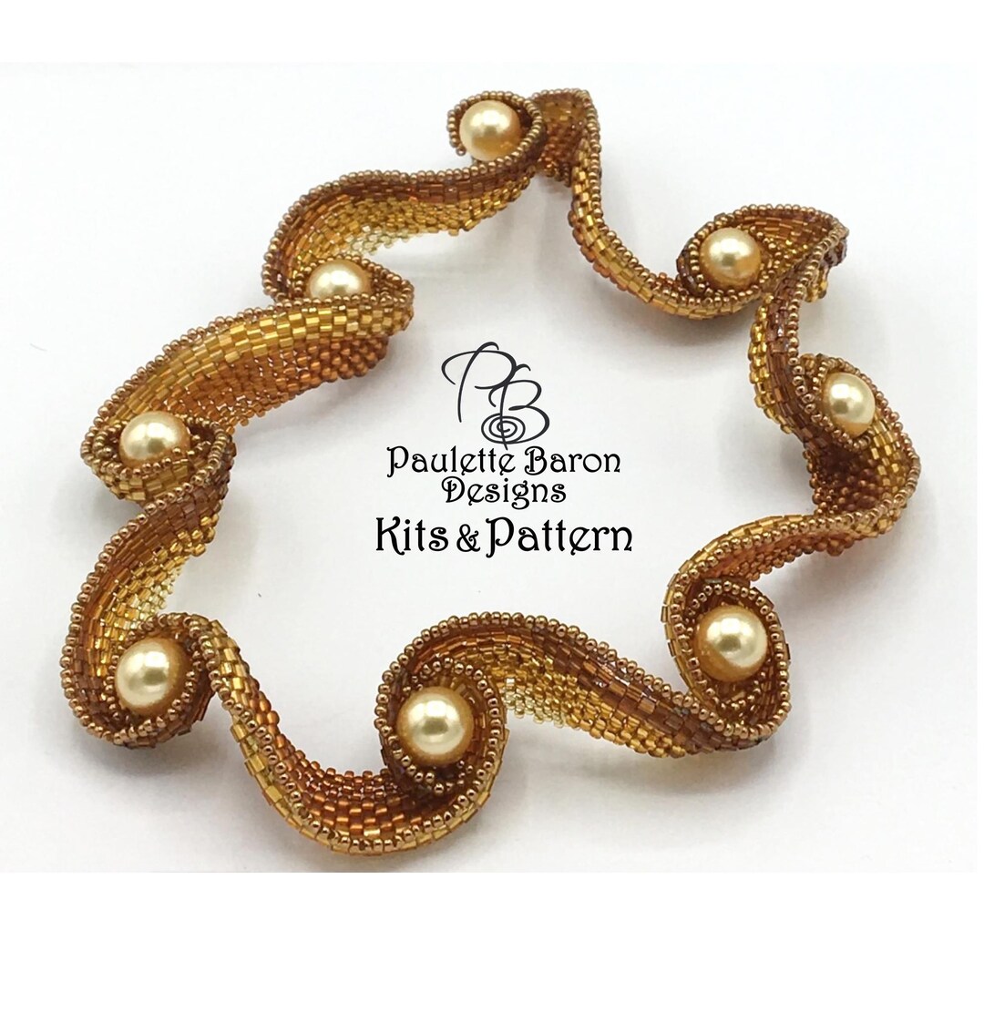 Kit for Spiral Peyote Stitch Gold Necklace, Peyote With Seedbeads ...