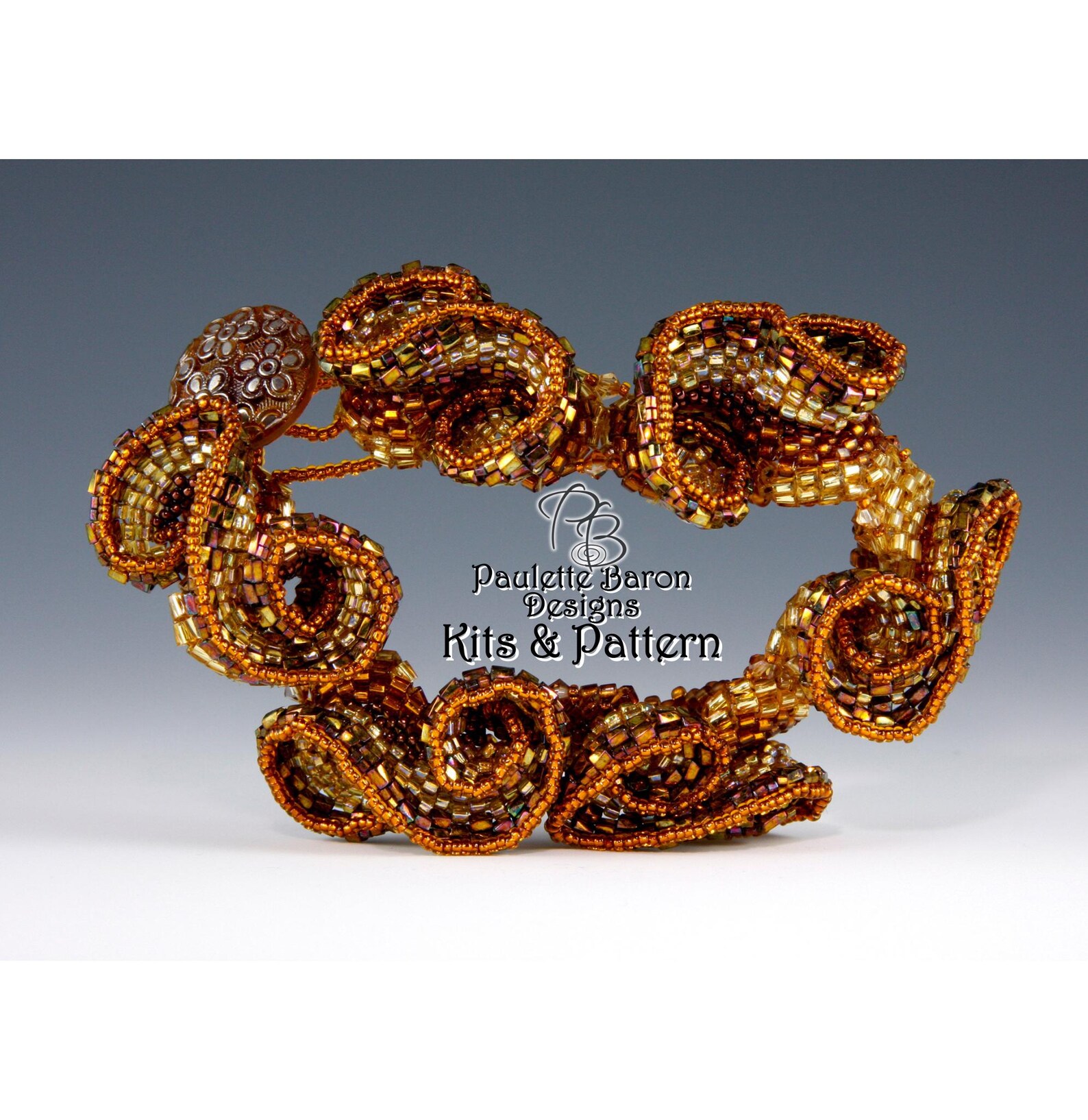 Kit 3D Beaded Flat Peyote Elizabethan Ruffled Spirals Bracelet ...