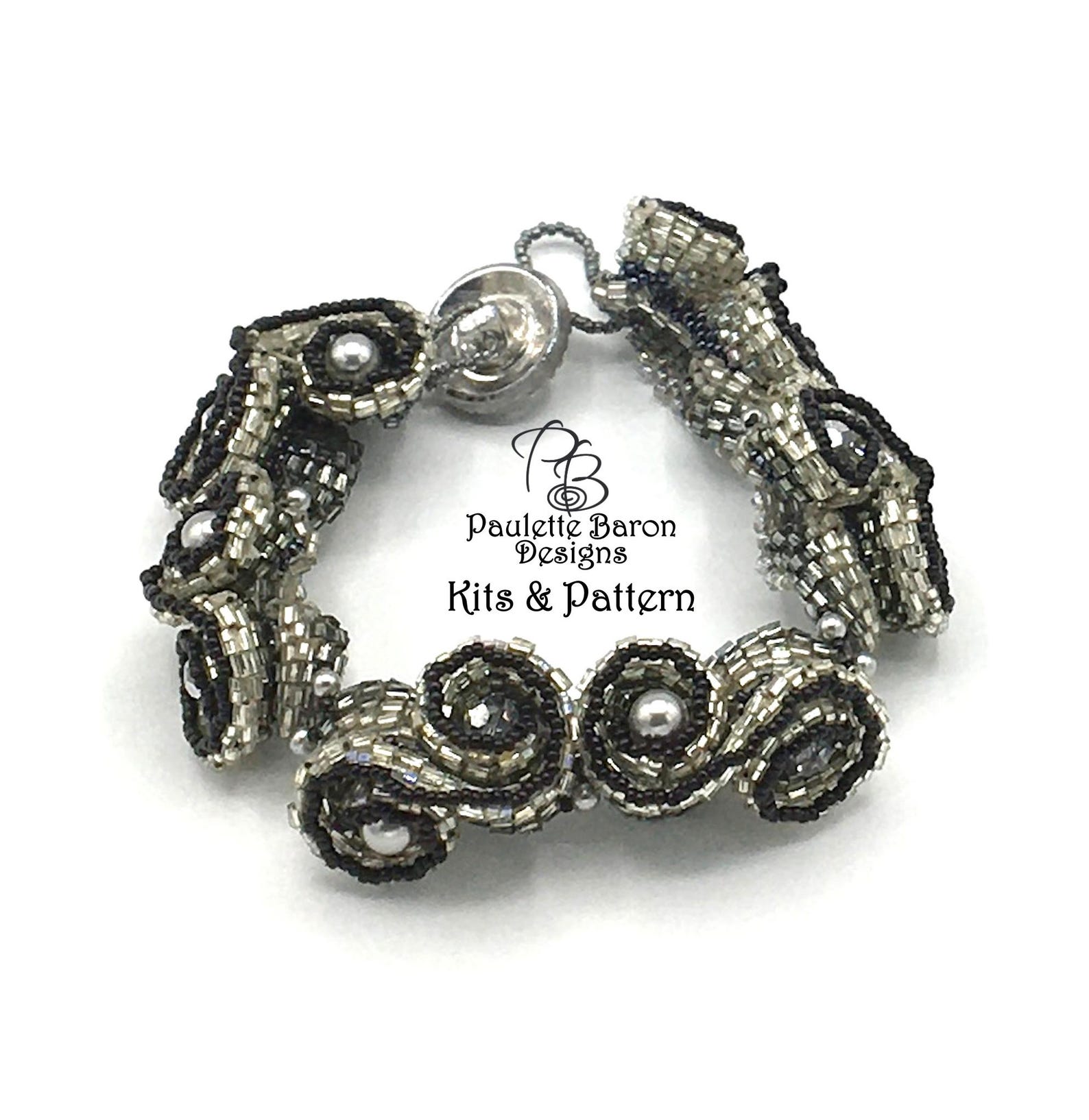 Kit 3D Beaded Flat Peyote Elizabethan Ruffled Spirals Bracelet ...