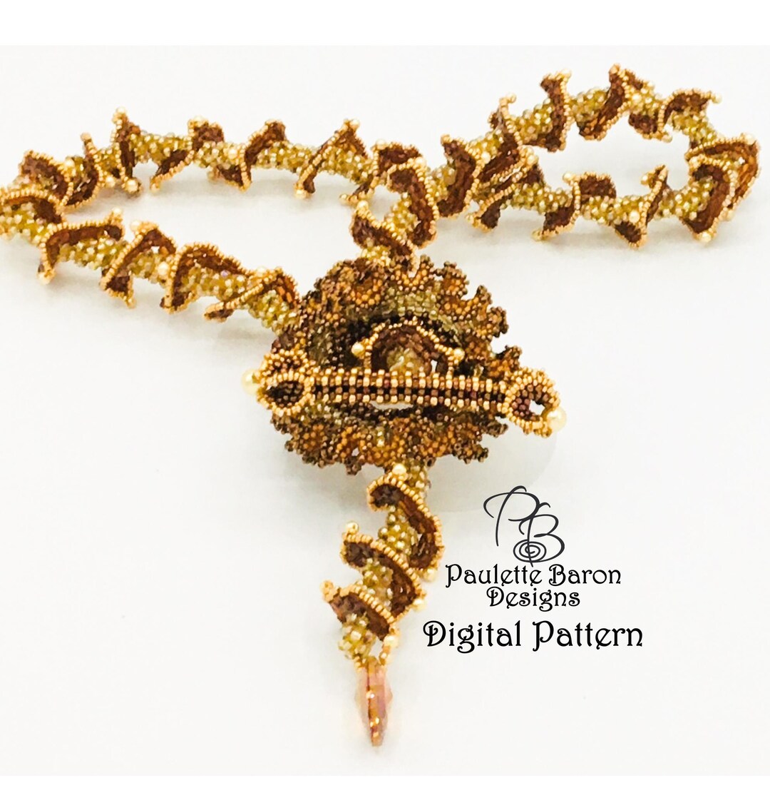 Pattern for 3D Peyote Ruffles & RAW Necklace, Catch the Swirls Peyote ...