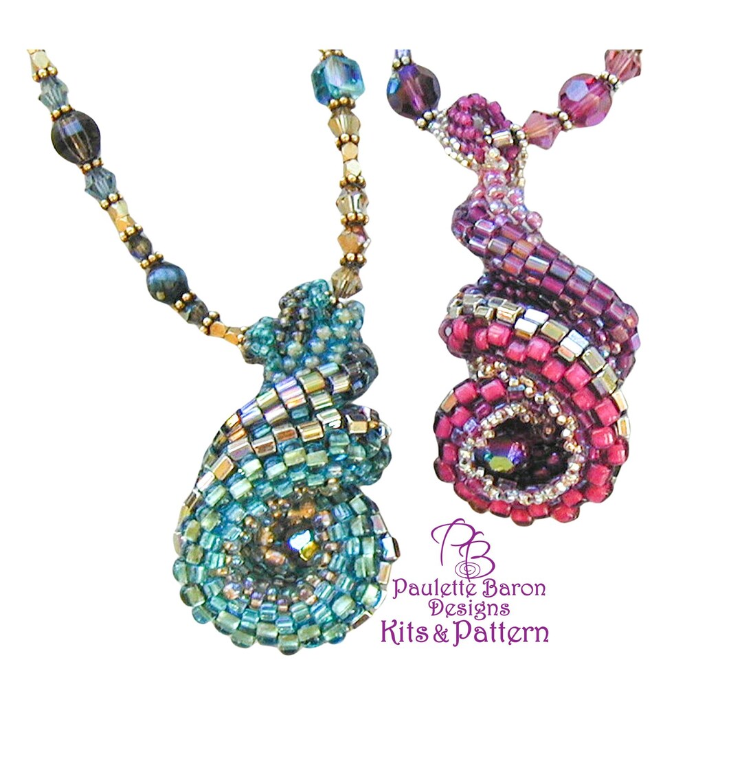 Kit for Totally Twisted Pendant Peyote Beadweaving, Peyote Beadweaving ...