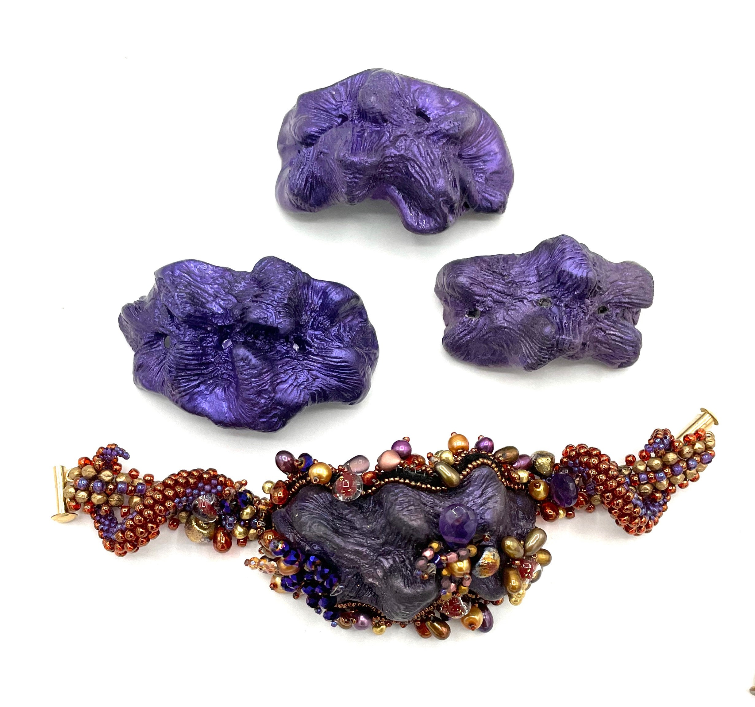 bead embroidery Eruption Bracelet RAW peyote spirals beading kit with a ...