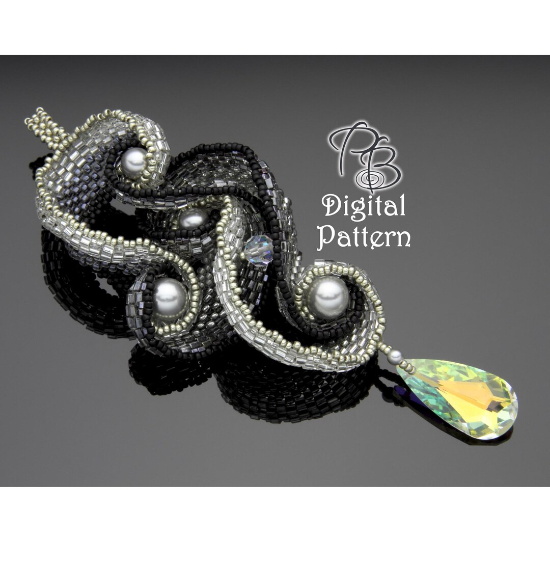 Pattern for Spiral Peyote Interlocking Spirals Pendant Beadwoven With ...