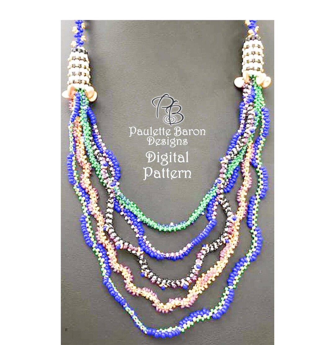 Pattern for Create a Myriad of Spiral Bead Woven Neck Chains Embellish ...