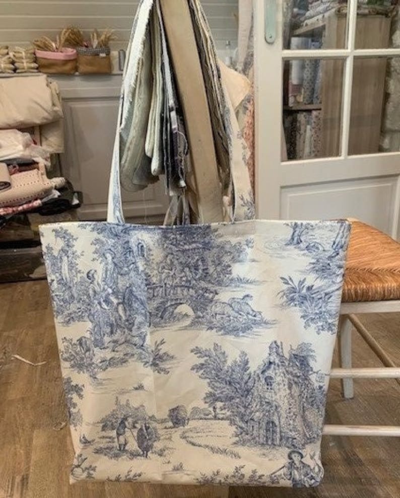 Tote Bag - Large Tote Bag - Toile De Jouy - Etsy