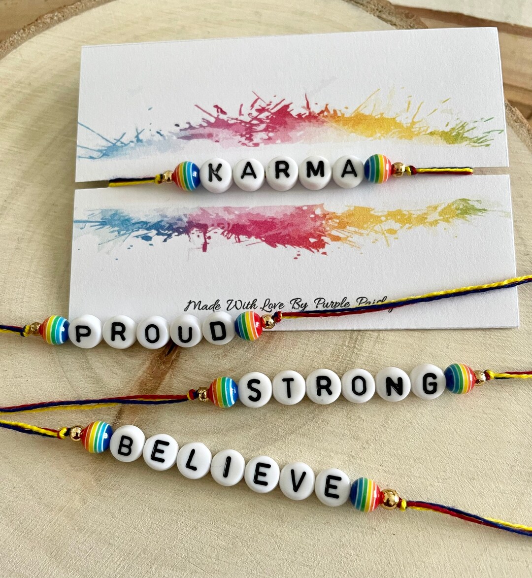 Rainbow Style Customised Name Wish String Bracelet Wish - Etsy UK