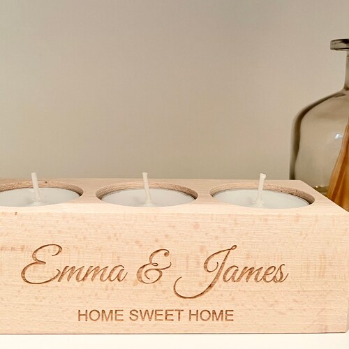 Personalised Floral Triple Tea Light Box Wedding Gift - Etsy
