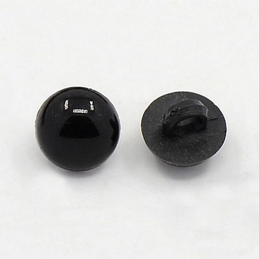 20 BLACK SHANK BUTTONS Acrylic Diameter 11 Mm 1 Hole - DIY Sewing ...