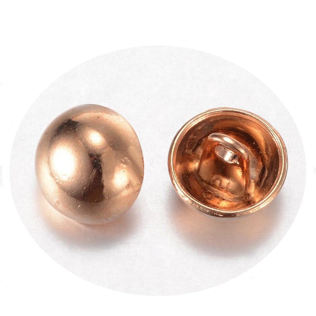 5 Shank Buttons Gold Metal Half-dome Half-round 11 Mm 15 Mm 20 Mm 1 ...